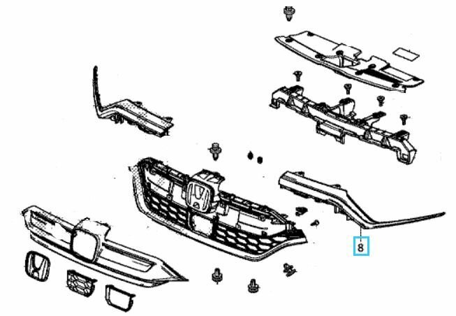 Левая верхняя отделка передней решетки в сборе (Оригинал)