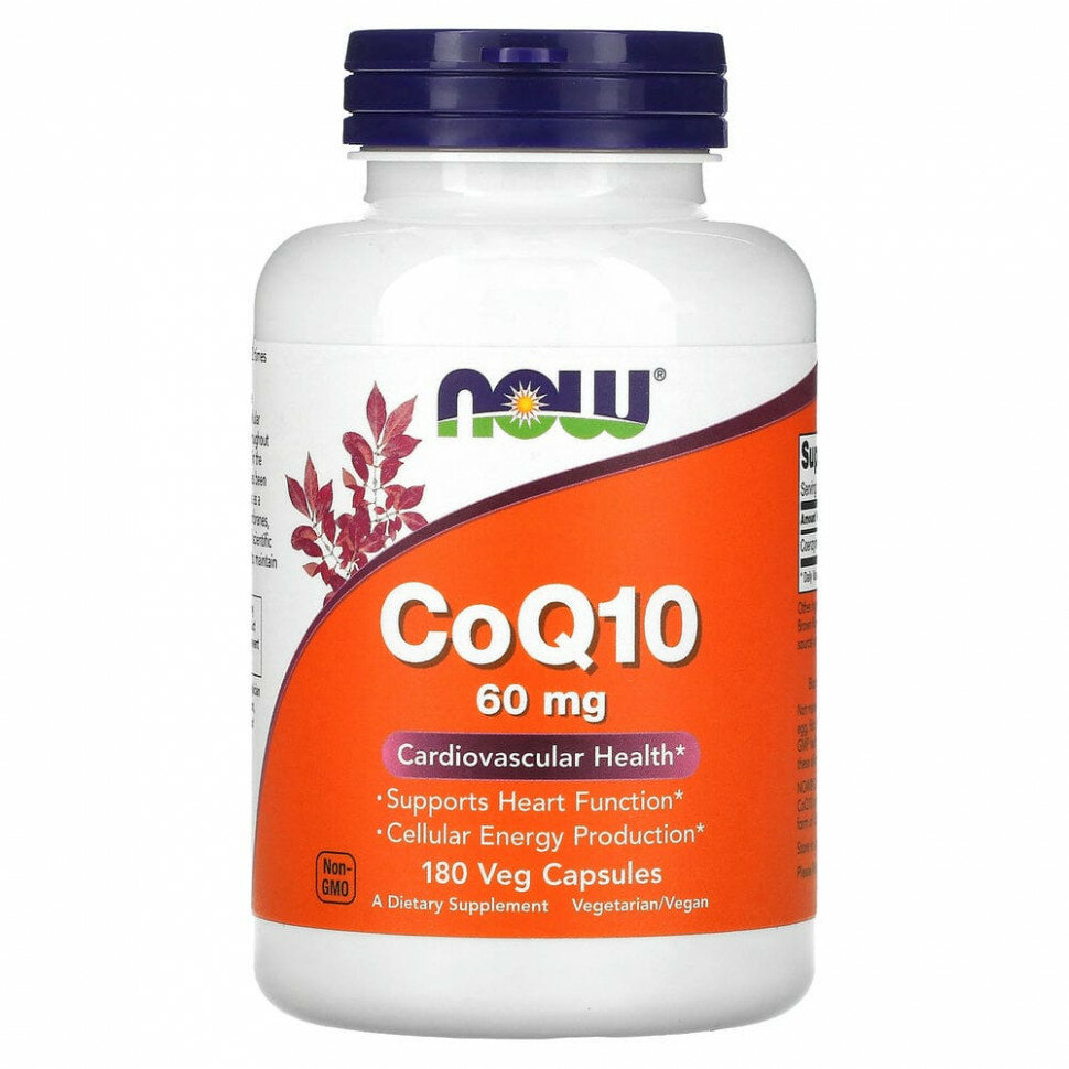 CoQ10 60 mg NOW (180 вегетарианских капсул)