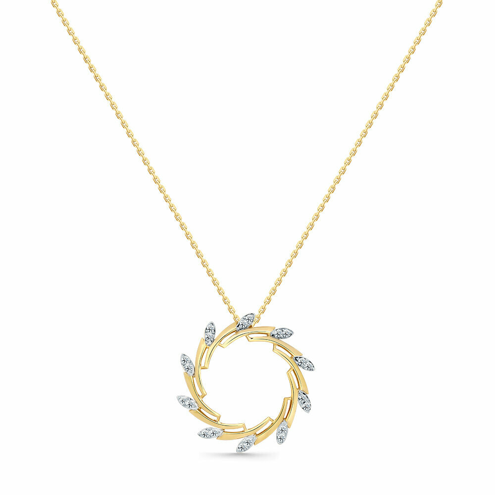 Колье, желтое золото, 585 проба, бриллиант