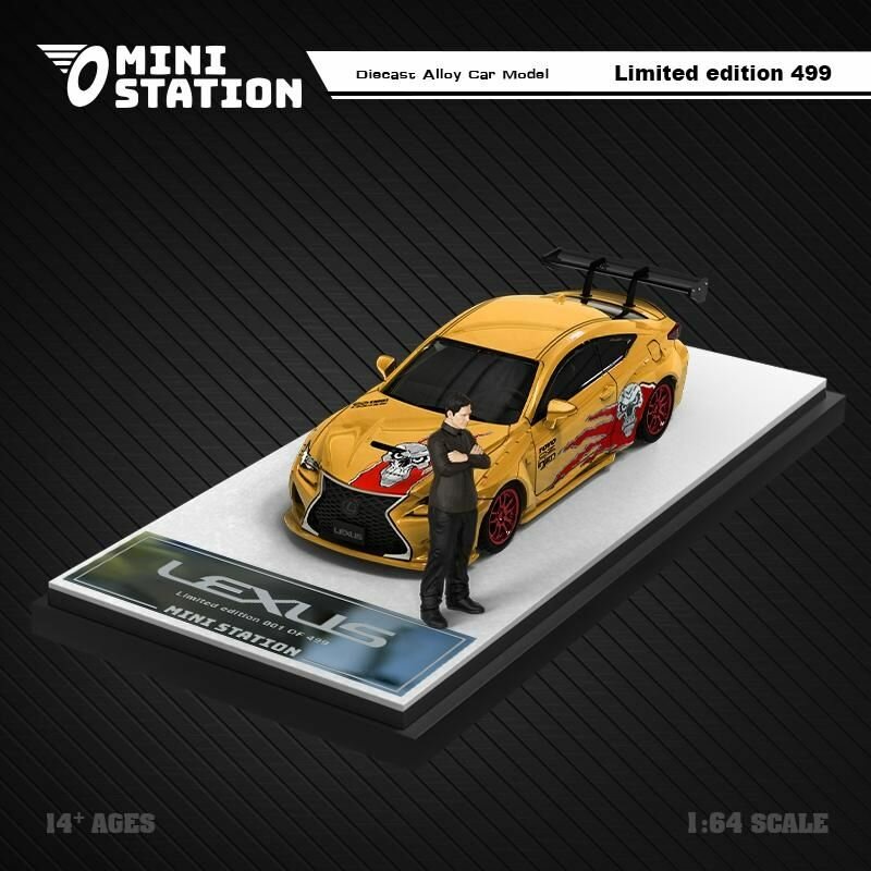 Коллекционная машинка Mini Station 1:64 Lexus Need for Speed Black List Black List NO.14 yellow Luxury with figure