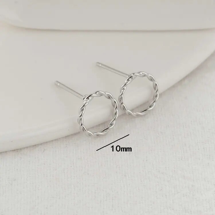 Сережки-гвоздики 10 мм, Platinum Color, 6 PCS