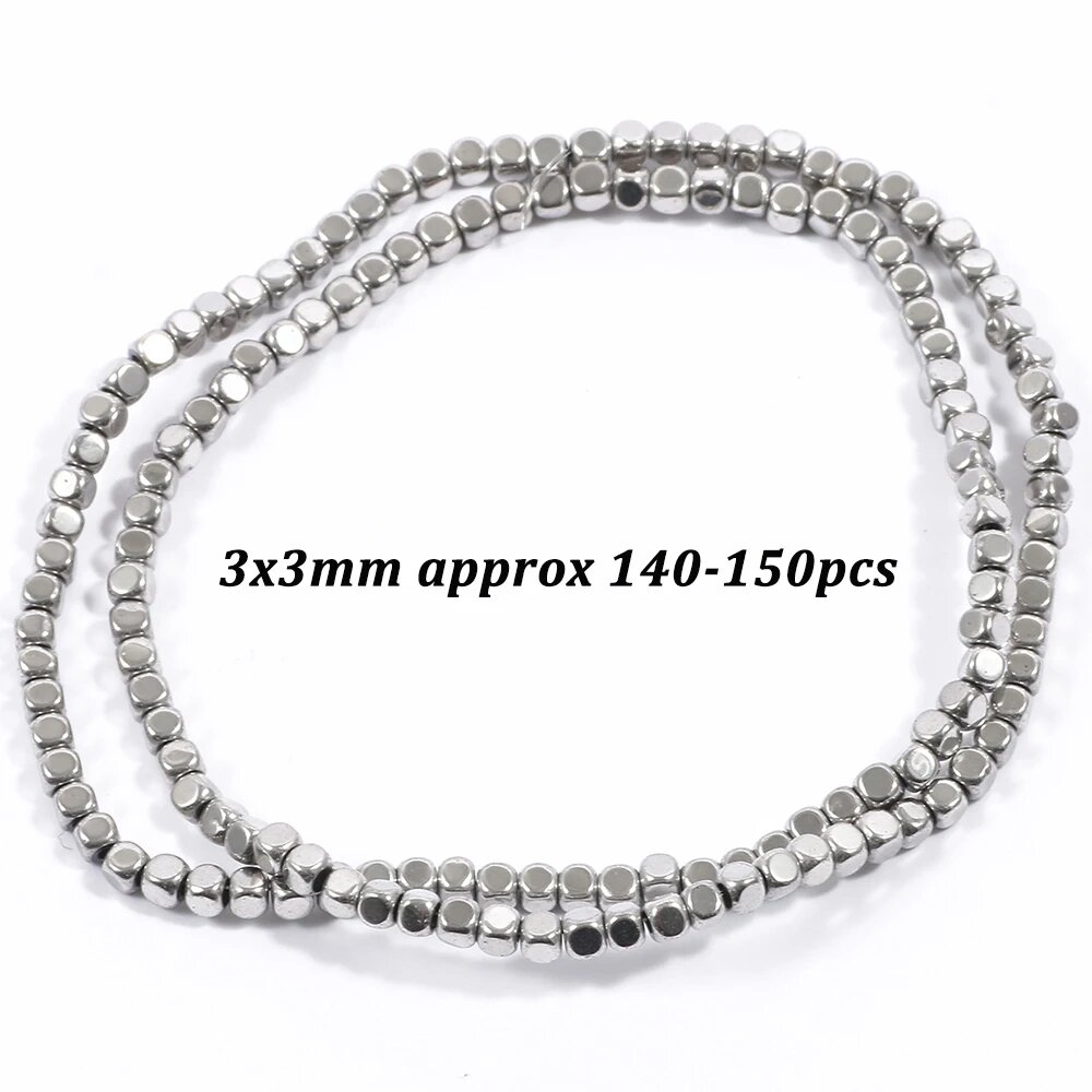 Бусины гематитовые 3x3 мм, 140-150 шт, Style 27