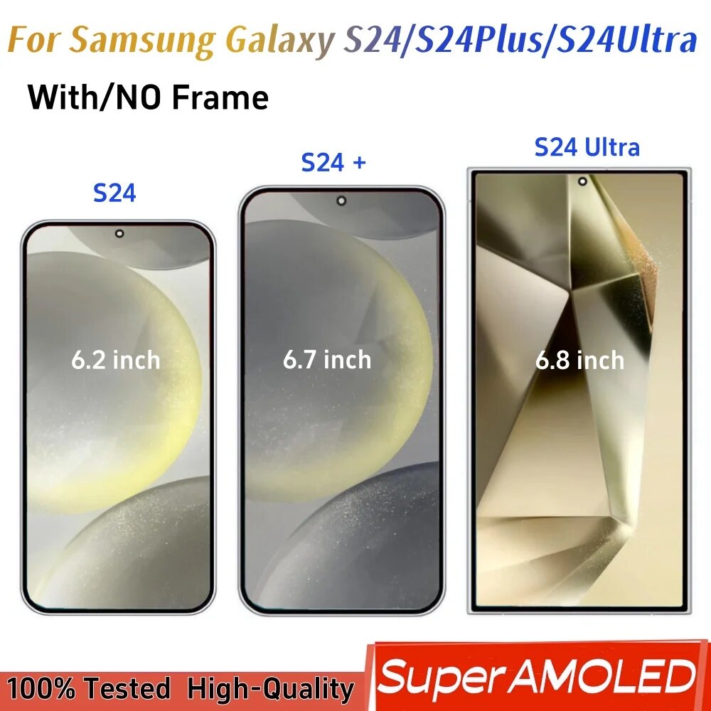 Super AMOLED 5G S24 Ultra S928 ЖК-дисплей для Samsung Galaxy S24/S24Plus 5G Дисплей с цифровым преобразователем сенсорного экрана S24 S921 S24+S926 с рамкой S24 Purple Frame