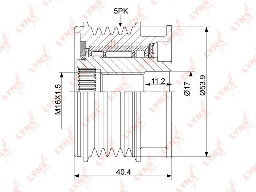 LYNXAUTO PA1087 Муфта свободного хода генератора