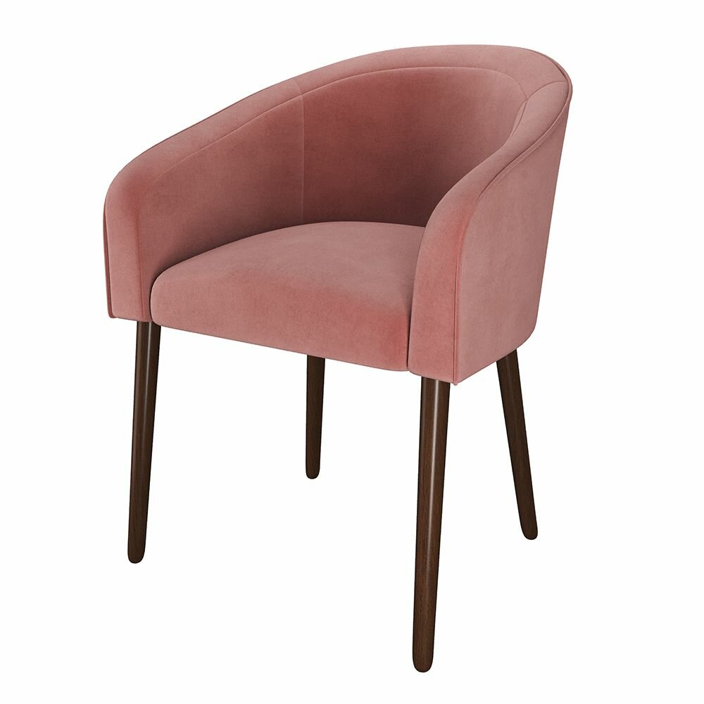 Стул-кресло мягкий ANGELICA, темный орех темно-розовый MUCHIO 09