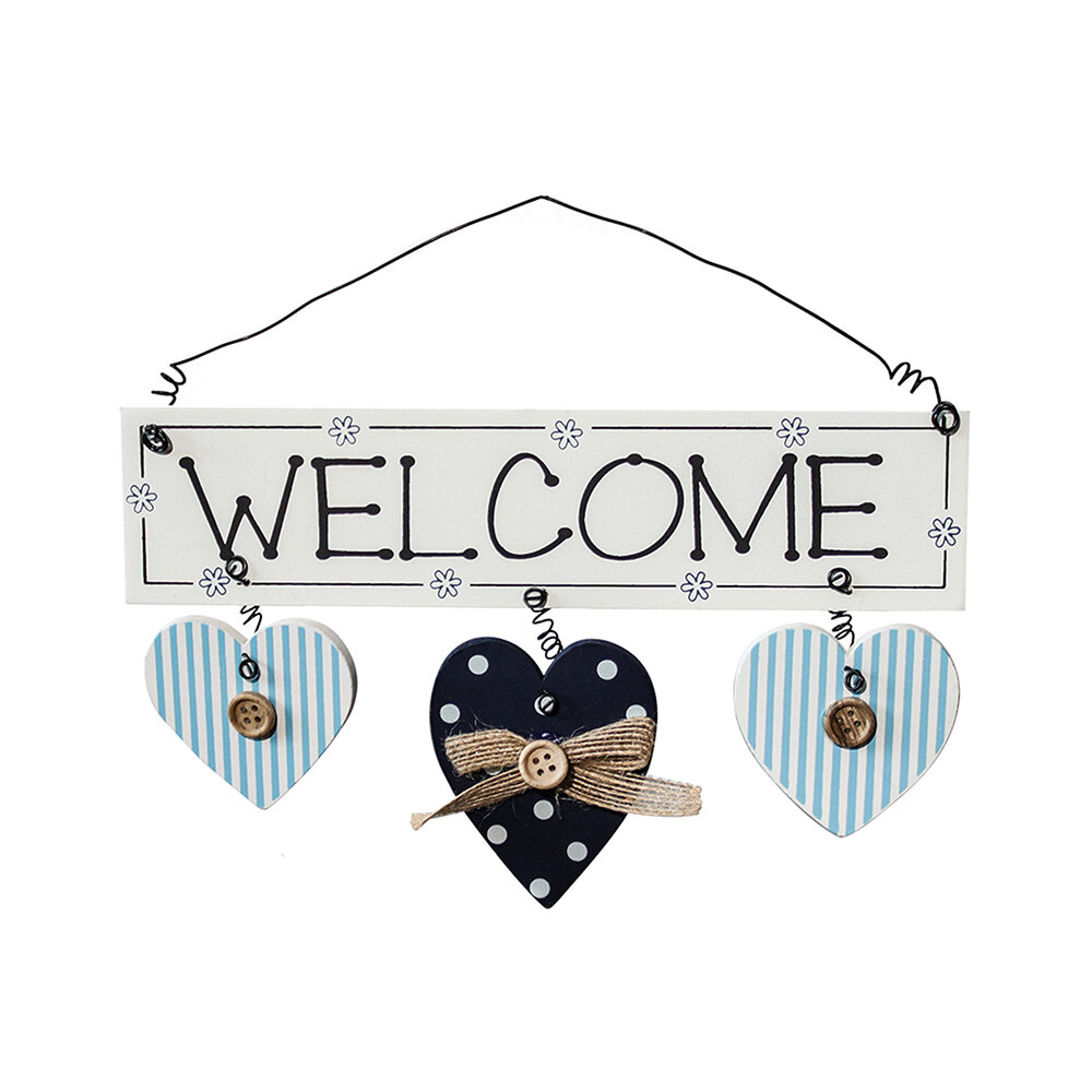 22Декоративная табличка с надписью Добро пожаловать, белая, 21.5 × 14 × 0.5 см