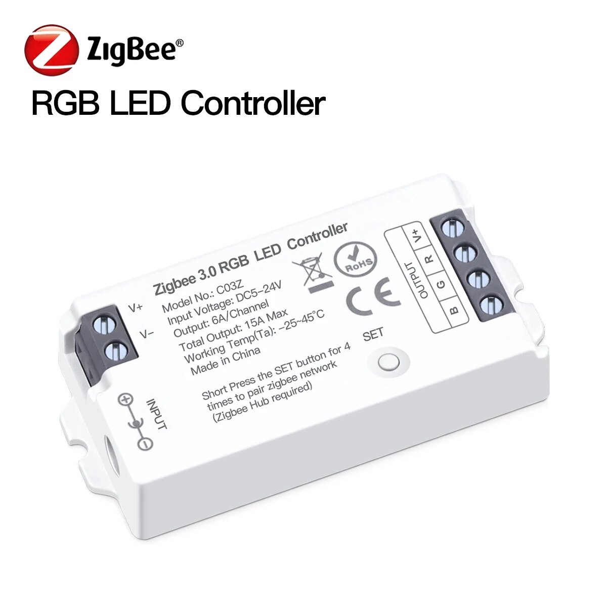 Zigbee 3.0 RGB LED контроллер для ленты, Emitting Color: RGB controller
