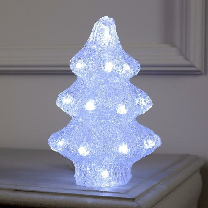 Светодиодная фигура Ёлочка 7 21 7 см, акрил, 20 LED, батарейки ААх2 (не в комплекте), свечение белое