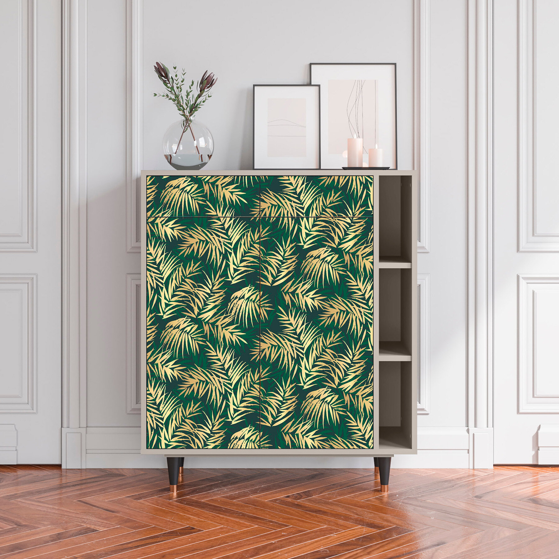 Комод - STORYZ - BS6 Sunny Palm Tree, Размер - 94 x 110 x 41 см, Цвет корпуса - , Сатин