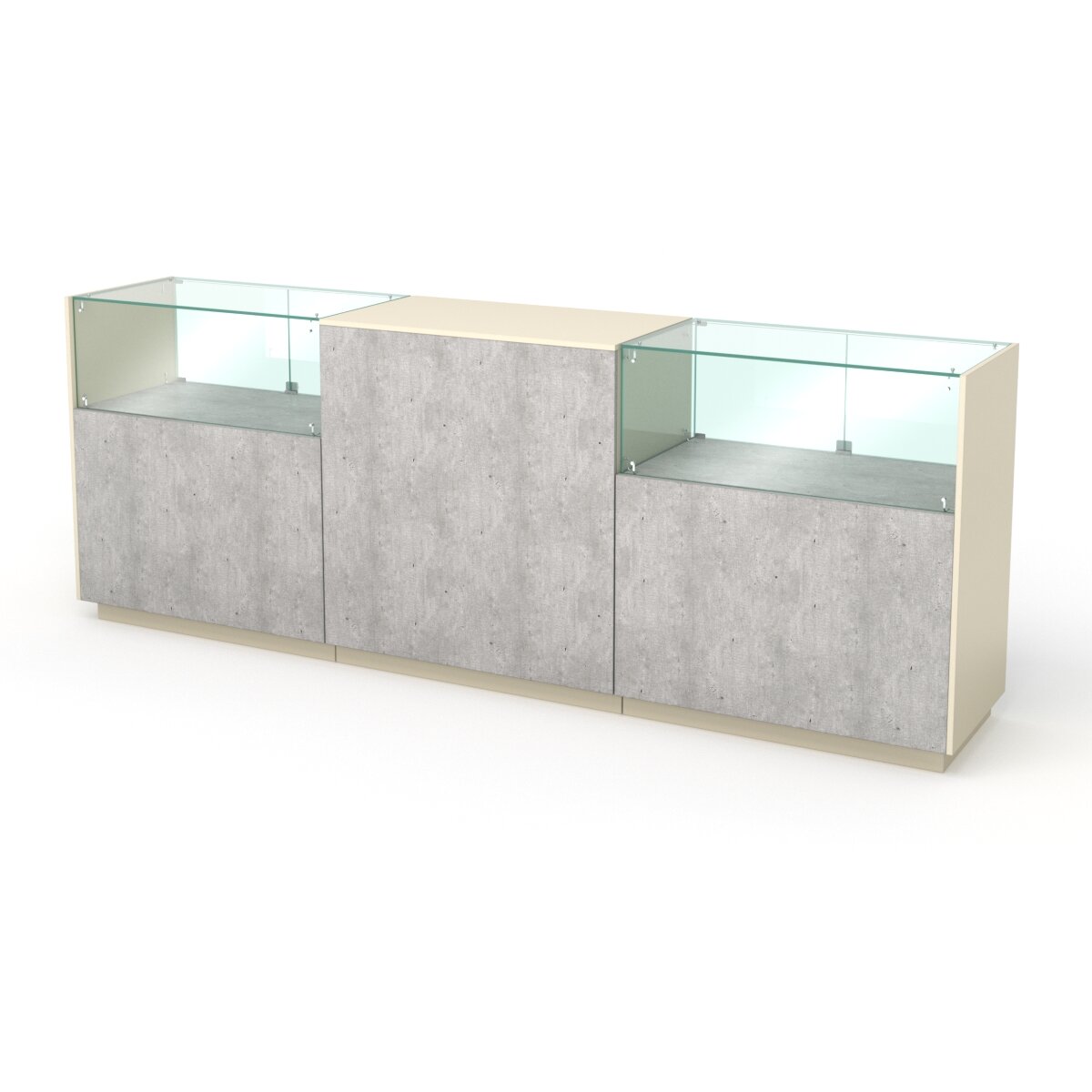 Кассовый стол "КС" №8-2С1А, Метрополитан Грей и Крем Вайс. Производитель товара - компания Westcom.