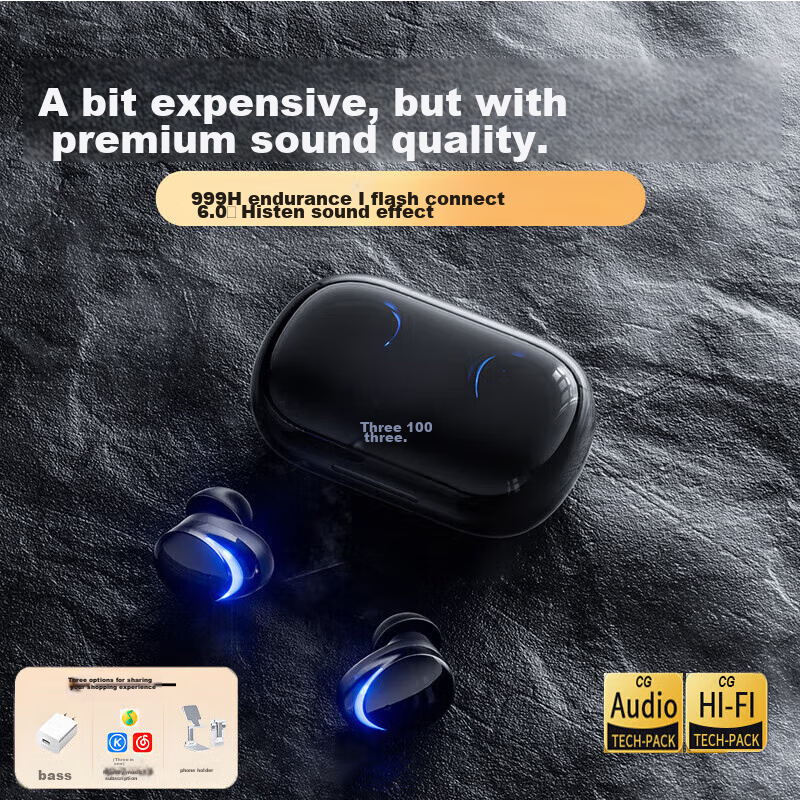 Chuanggu [2025 Top Configuration | Berlin Voice] Bluetooth Headphones Compatible with Huawei, Wireless Noise-Cancelling, High-Quality Sound, Sports Running, Sweat-Resistant, Invisible, Mini, Low Latency, Ultra-Long Battery Life