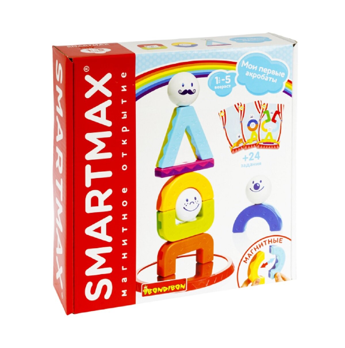 Магнитный конструктор Bondibon SmartMax "Мои первые акробаты", 10 элементов