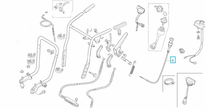 Тросик воздушной заслонки снегоуборщика Honda HS622/HSS655; Артикул Honda: 17950743730 (Оригинал)