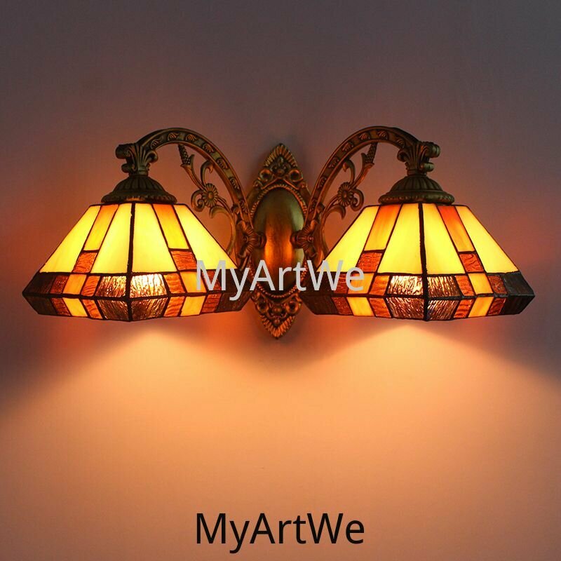 Светильник настенный MyArtWe M180W Двухрожковый настенный светильник Тиффани