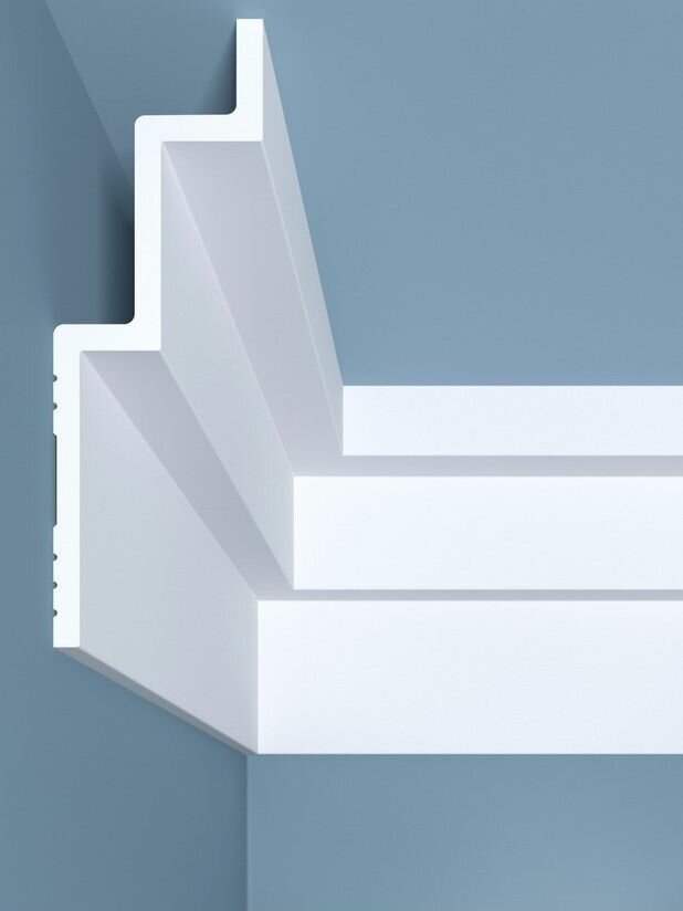 Карниз bello deco потолочный ударопрочный К24 180х60х2000 мм, белый.