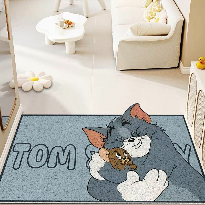 Синий коврик для входной двери, Том и Джерри, нескользящий коврик для входной двери, 50*80cm