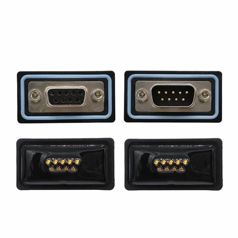 Водонепроницаемый разъем DB9 IP68 RS232 485 D-SUB разъем 9-контактный штекерный разъем паяный штекер D-типа латунь позолота 3U
