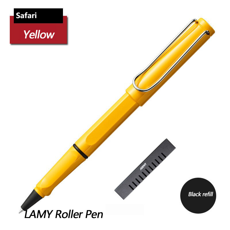 Перьевая ручка LAMY Сафари пишущий инструмент,1,199 black, true, true,0.7, yellow,