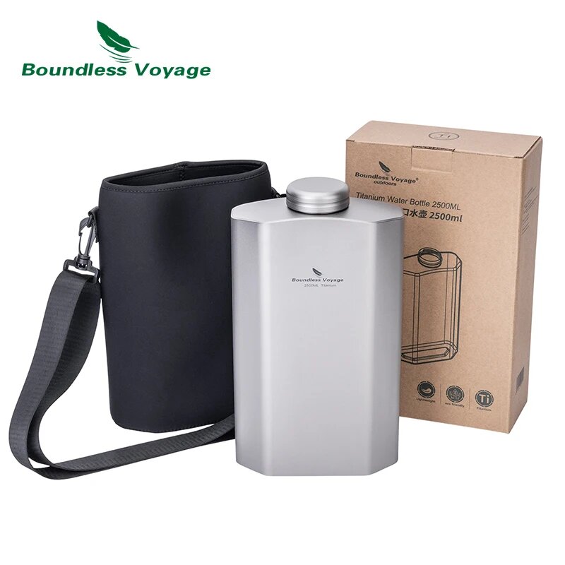 Boundless Voyage Ti3004D Титановая бутылка для воды 2,5 л Titanium color