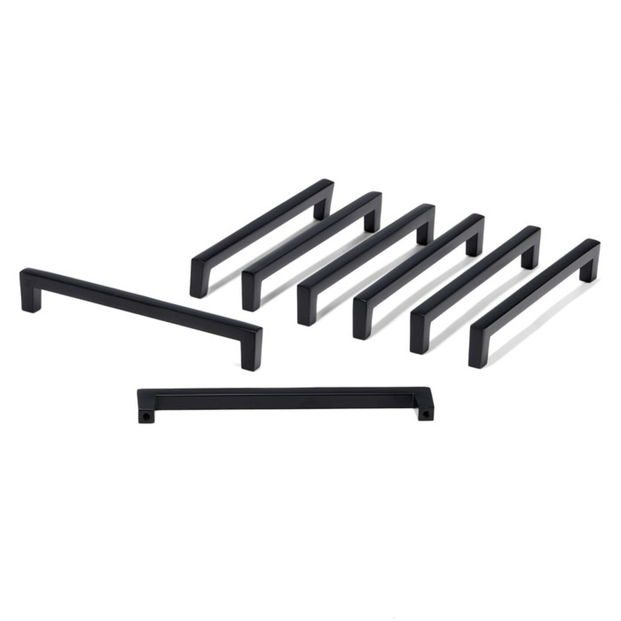 Ручка-скоба CAPPIO SQUARE RSC007, алюминий, м/о 160 мм, цвет черный, 8 шт.