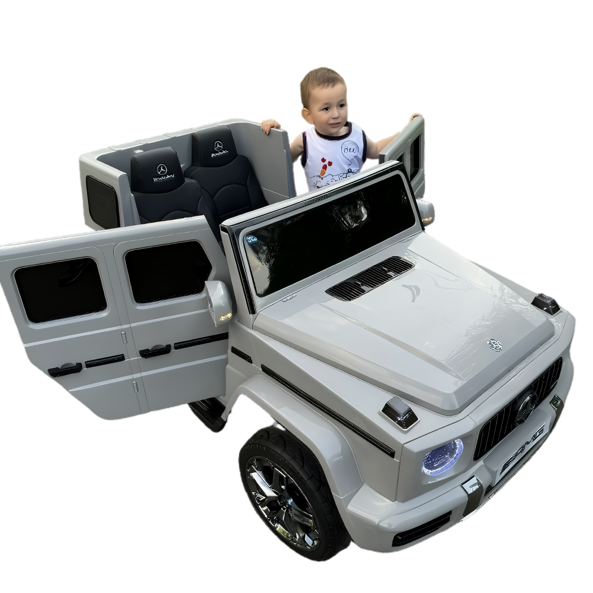 Электромобиль Mercedes G63, 2 места, 24 В, 152 см х 90 см х 74 см, белый
