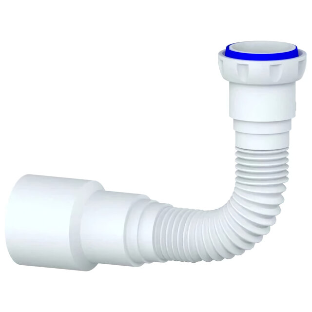 UNICORN гофрированная труба 1 1/4х40/50 мм белая, длина 400 мм, элемент монтажа