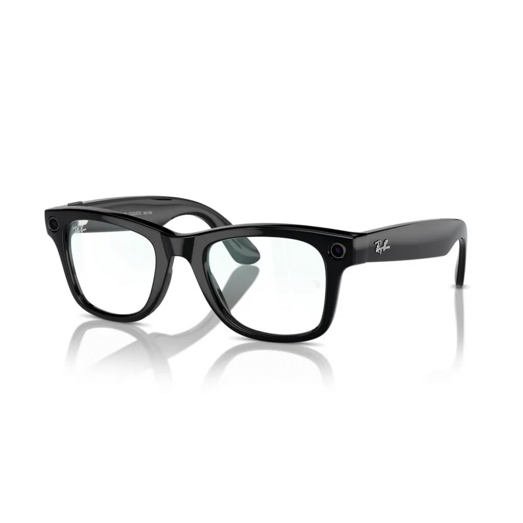 Умные очки Ray-Ban Wayfarer, Shiny Black Clear (150-50), (Черный/прозрачный)