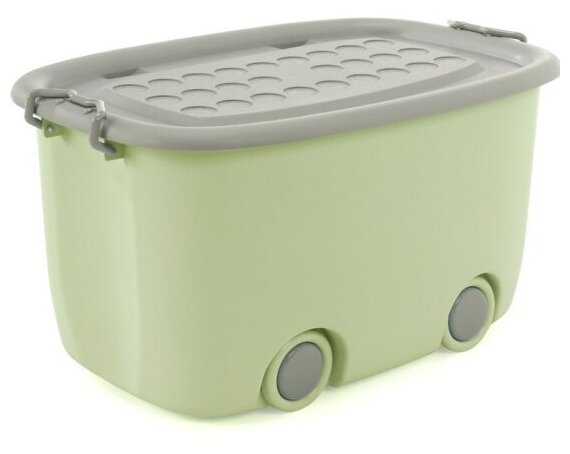Ящик для хранения игрушек Zdk Mobi XL 2 в 1, зеленый, 58x38x30