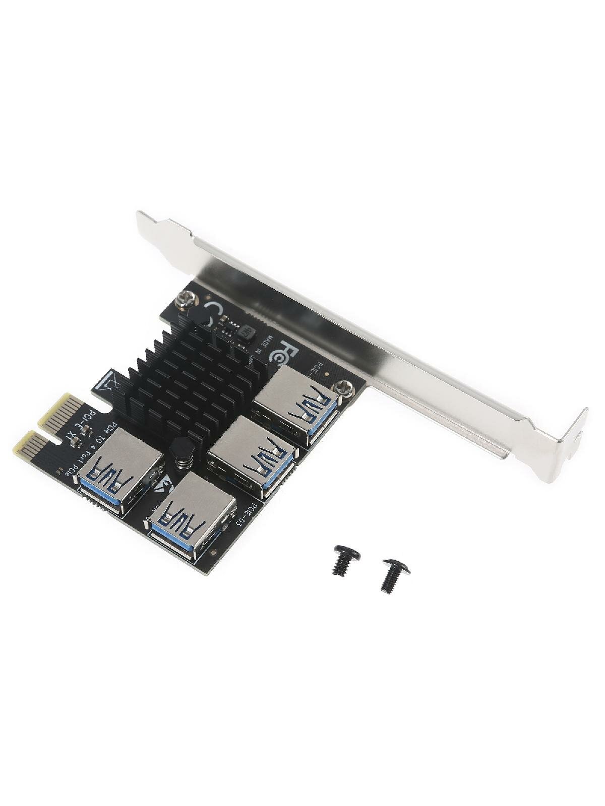 PCI E X1-4-портовый USB черного цвета