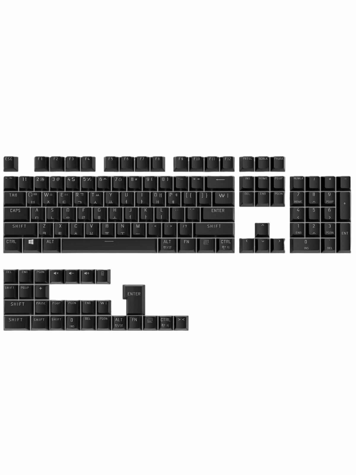 104 Keys Korean Lettering Keycaps OEM Profile ABS Keycap for Mechanical Keyboard Layout Backlit Keycap