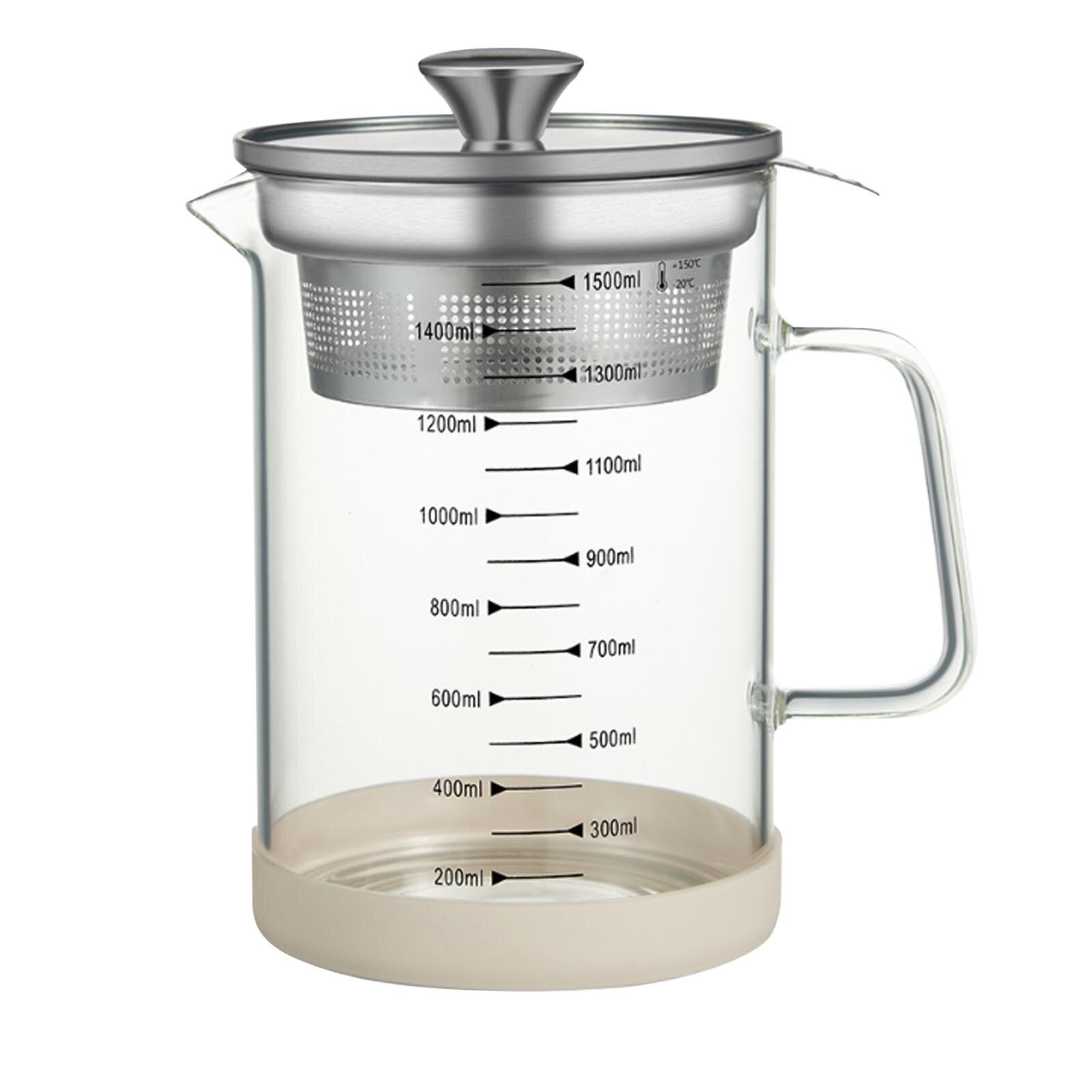 Массовая гошка с масляным ситом многофункциональный боросиликатный стеклянный масла банка с тонким сетчатым фильтром для фруктовых напитков Соевые листья чая L 1500 мл