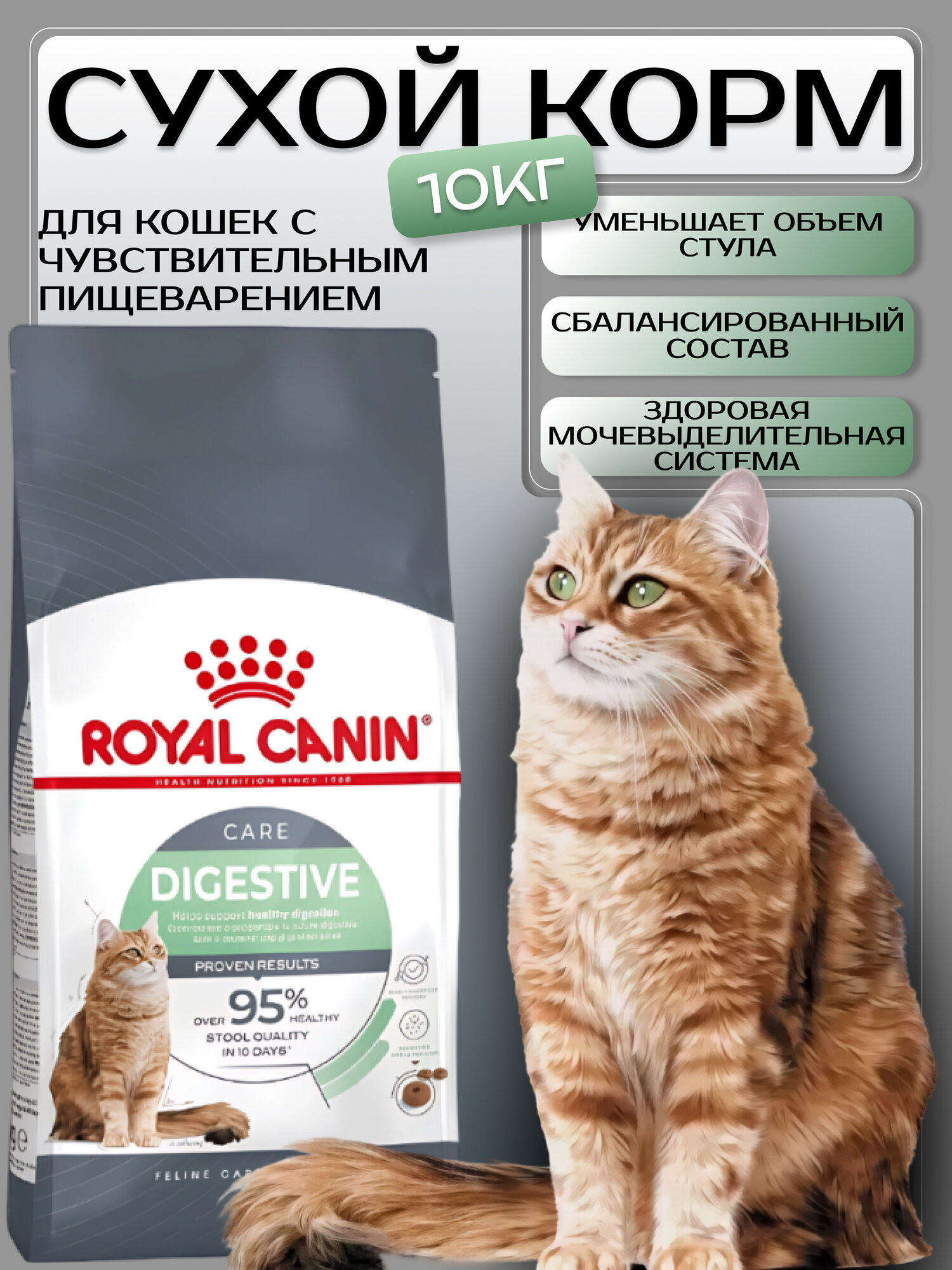 Royal Canin Digestive Care Сухой корм для кошек с чувствительным пищеварением 10 кг