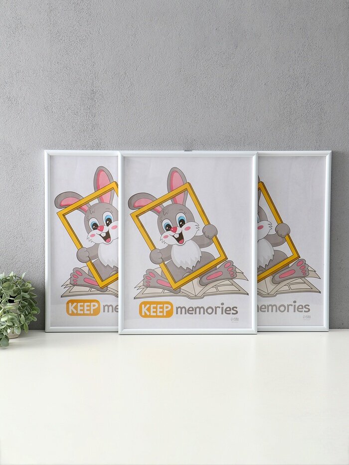 Набор фоторамок для фото 30×40 см Keep memories «Радуга», 3 шт, (пластиковый экран), белый