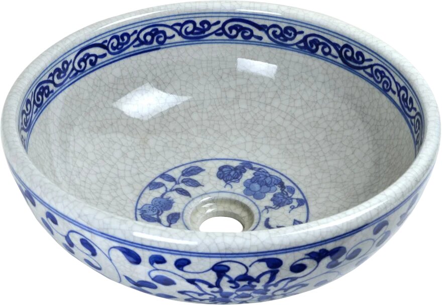 Накладная раковина Bronze de Luxe Melody 2241 42 фаянсовая, без отверстия под смеситель, раковина для ванной, 42 см, круглая, белая