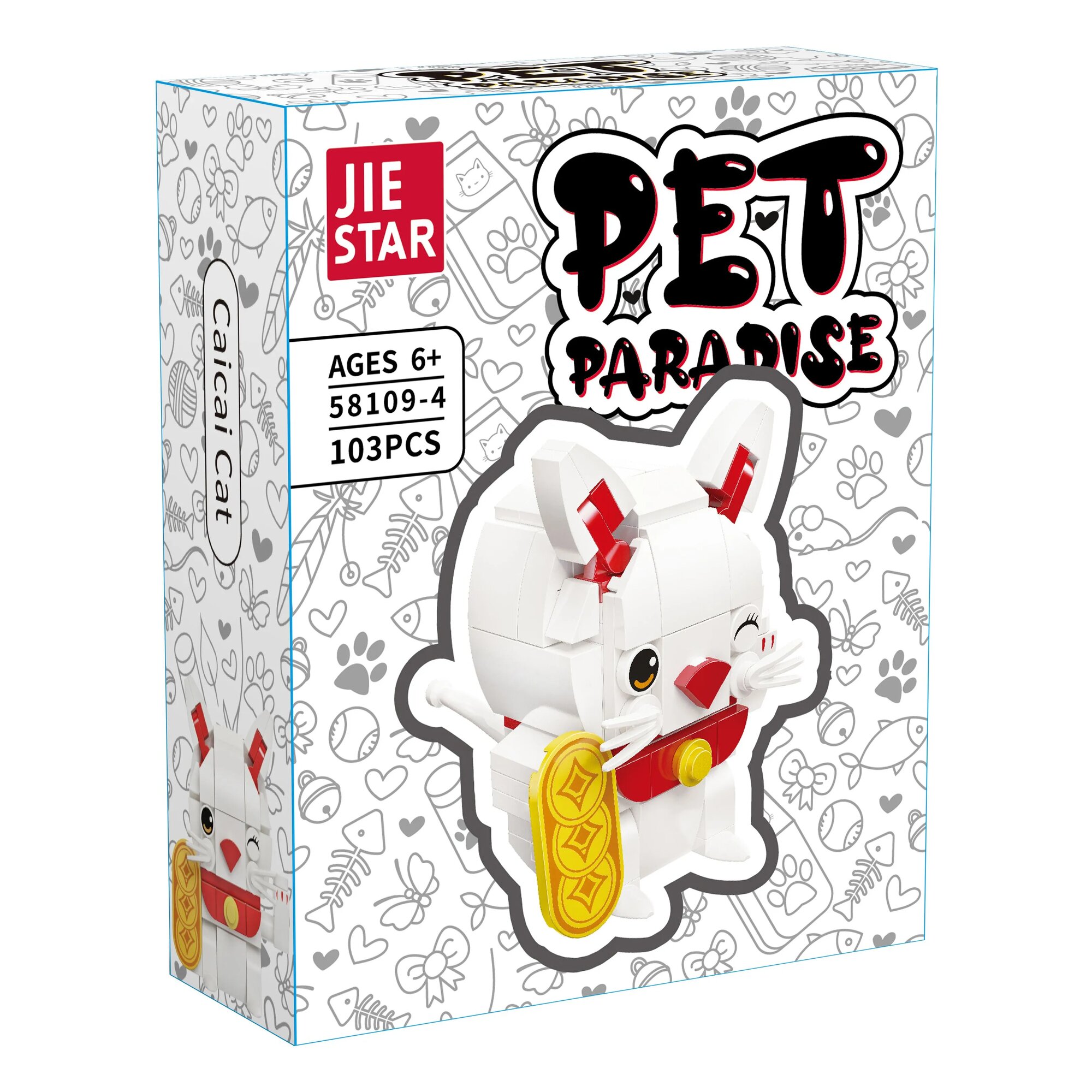 Конструктор JIE STAR Pet Paradise: Котик CaiCai, 103 дет. (58109-4)