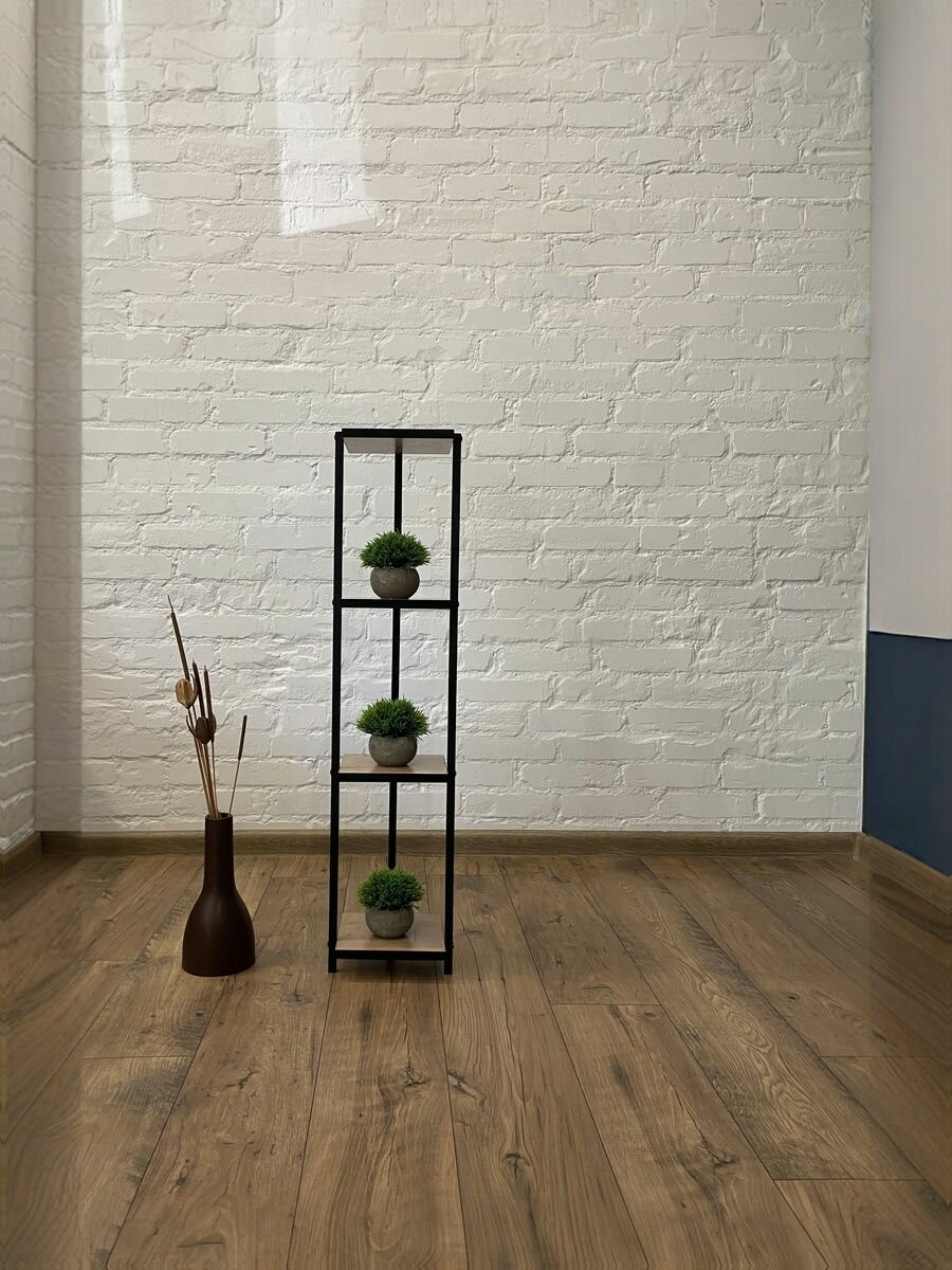 Стеллаж-этажерка 4 секции, полки 2020 см из ЛДСП, металлический каркас, компактная, лёгкая, прочная