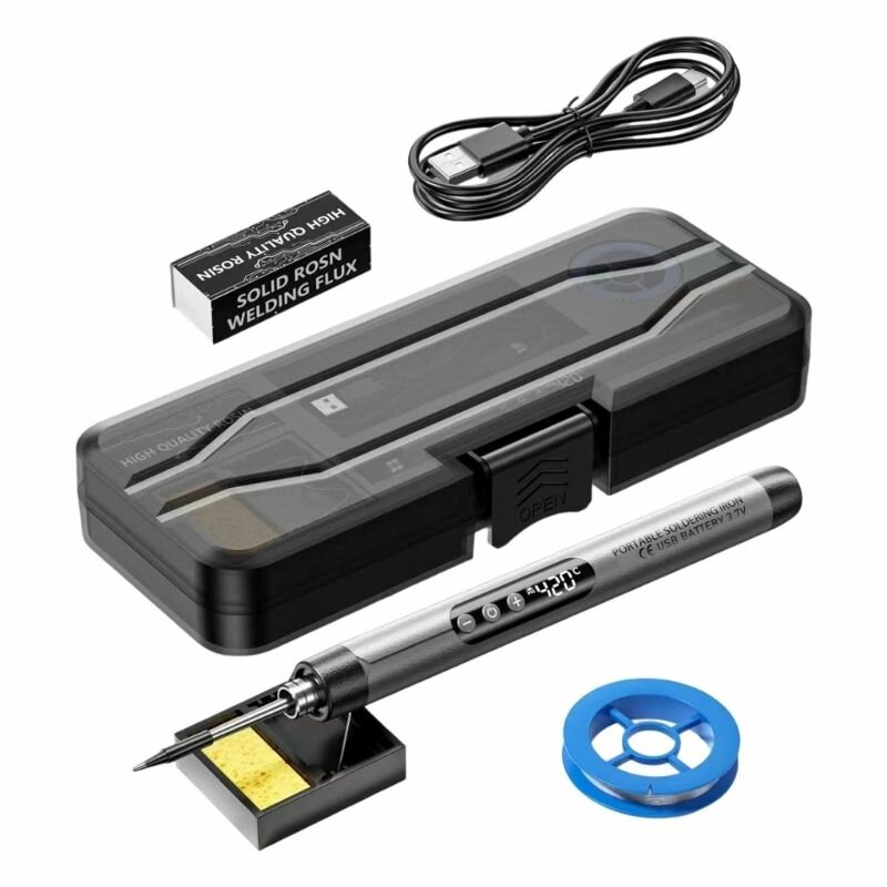 Портативный электрический паяльник с цифровым дисплеем USB, перезаряжаемый паяльник-USB standard gray