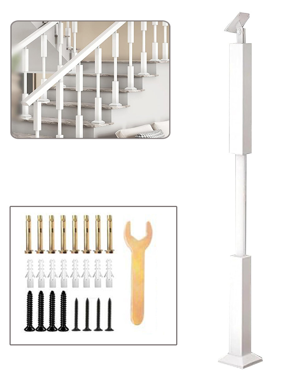 Металлические стойки для перил, 270 регулируемые для лестниц, крыльца, террасы (дерево, бетон, улица/помещение)