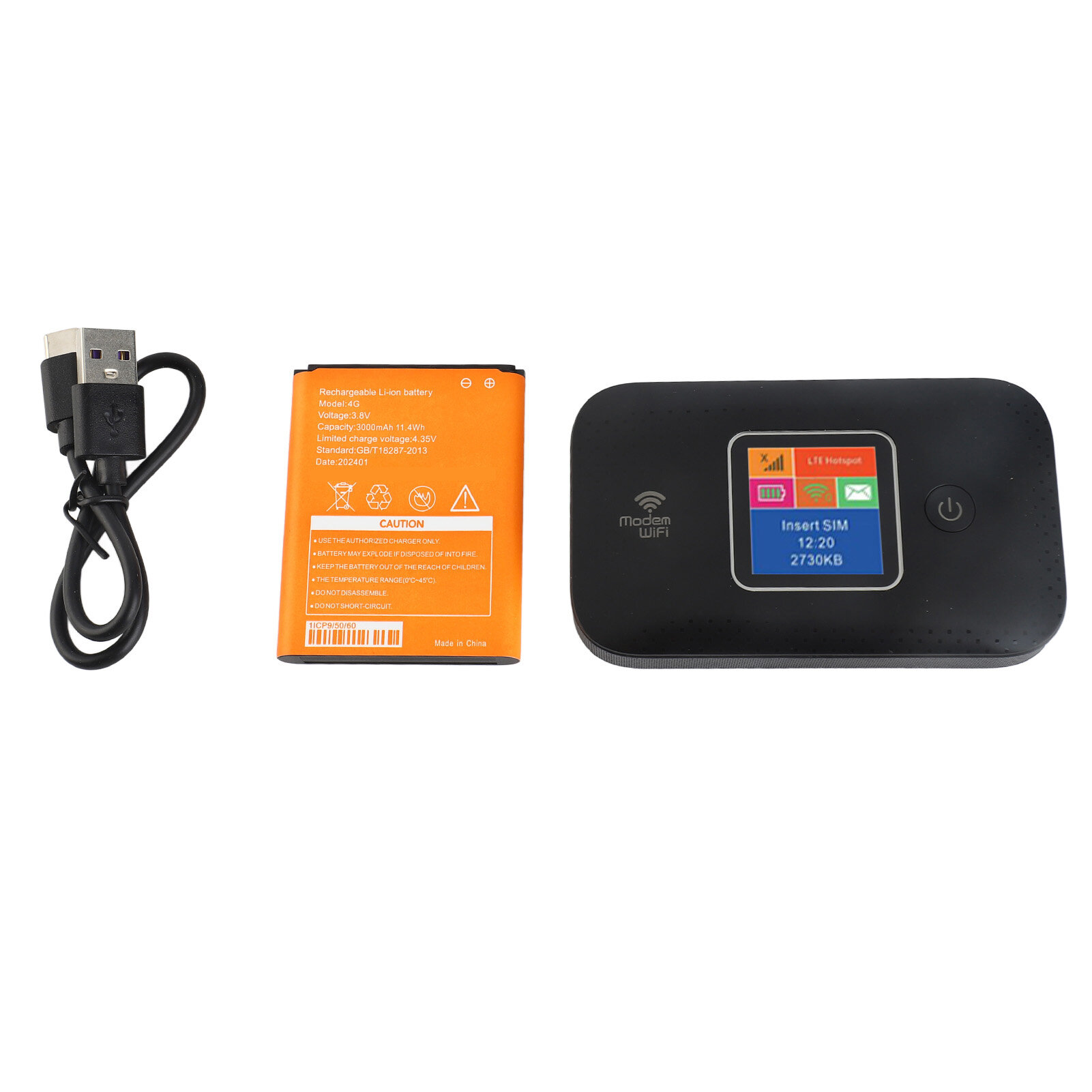 Портативный 4G LTE маршрутизатор 300 Мбит/с, карманный, для 10 пользователей, слот для SIM, цветной экран, черный