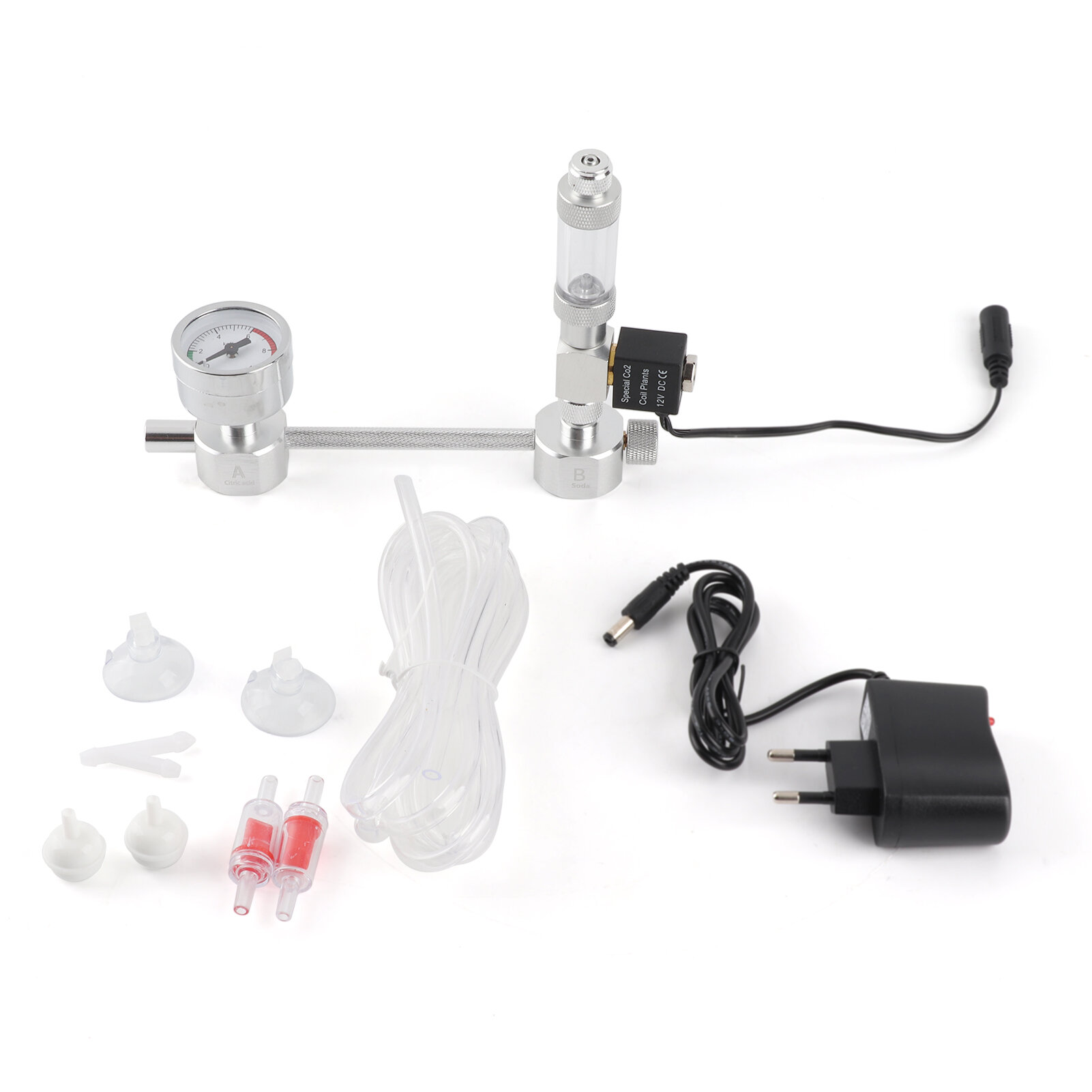 Аквариум DIY CO2 генератор система комплект Система CO2 генератор с электромагнитным клапаном счетчик пузырьков и проверка углекислого газа реактор комплект для растений аквариум