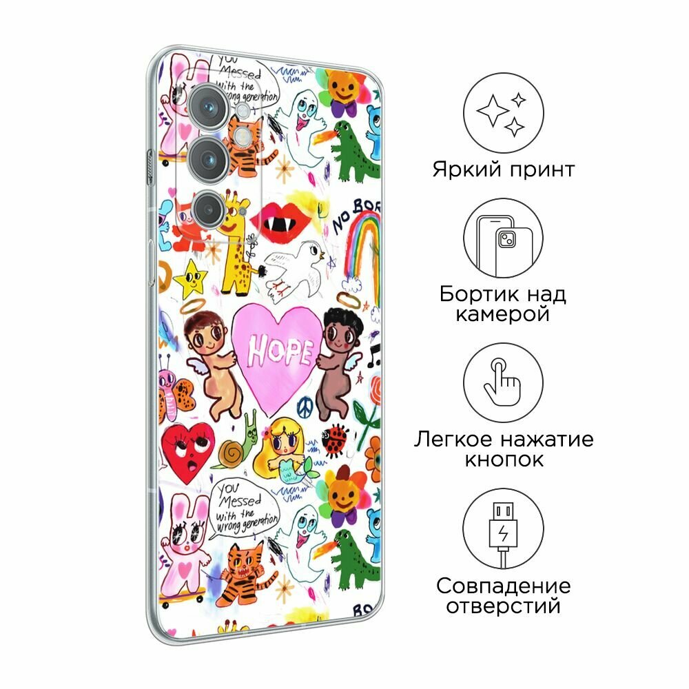 Чехол на OnePlus 9RT / ВанПлас 9RT с принтом "Милые рисунки" — фото 1