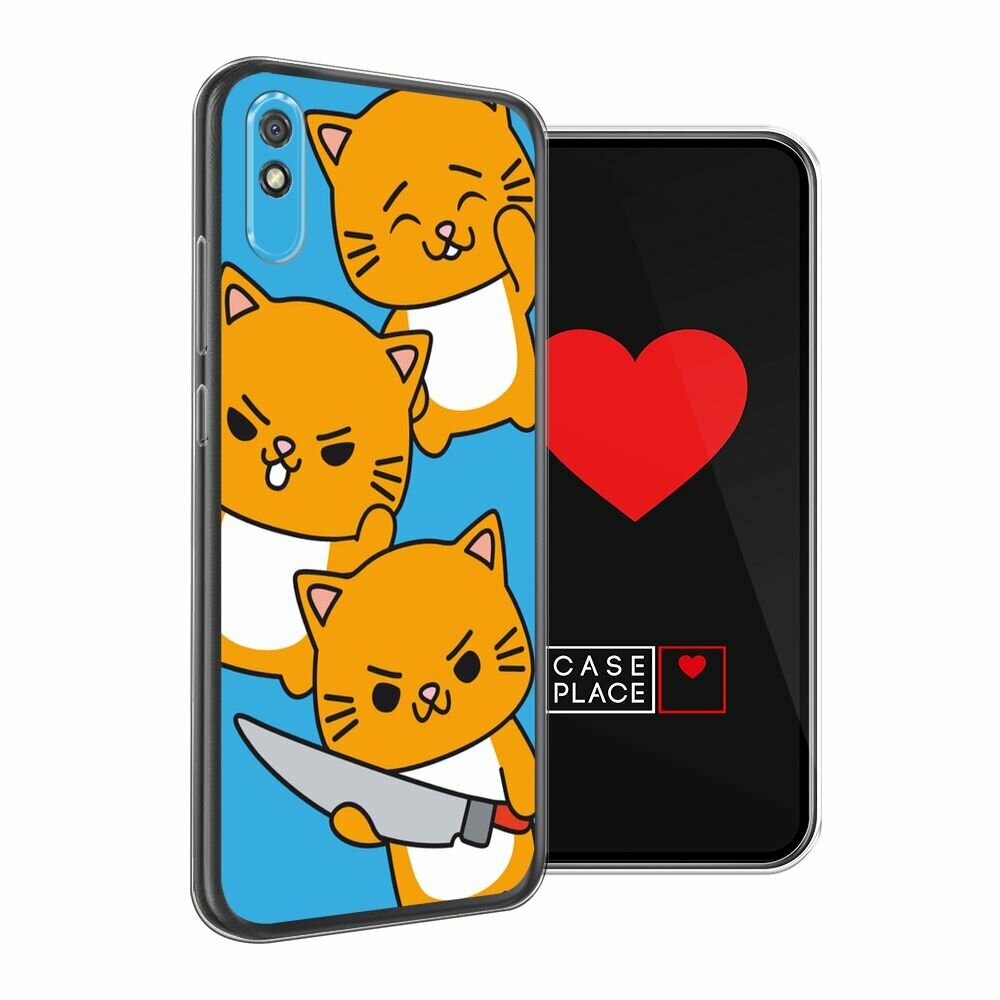 Чехол на Xiaomi Redmi 9A / Сяоми Редми 9А с принтом "Опасные котики" — фото 1