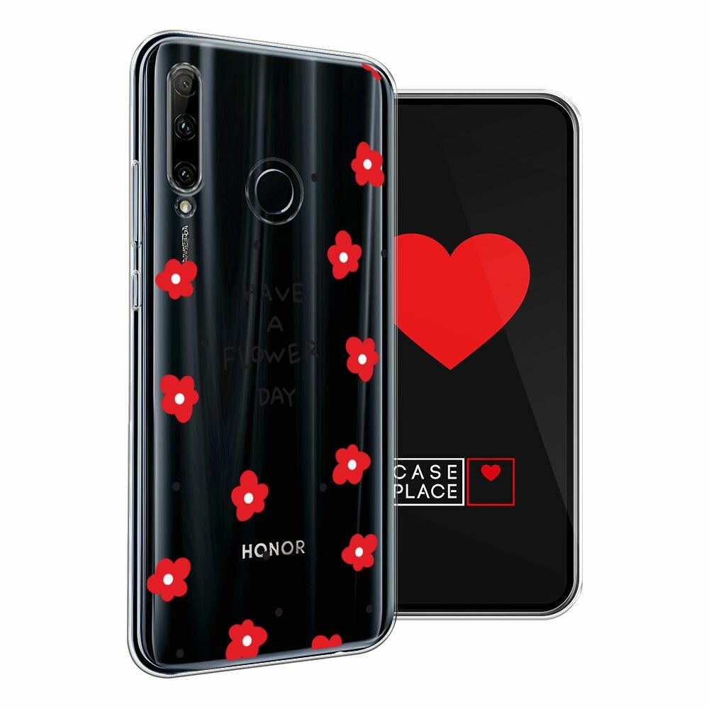Чехол на Honor 10i/20 Lite 2019/20e/Huawei P Smart Plus 2019 / Хонор 10i с принтом "Have a flower day 2", прозрачный — фото 1