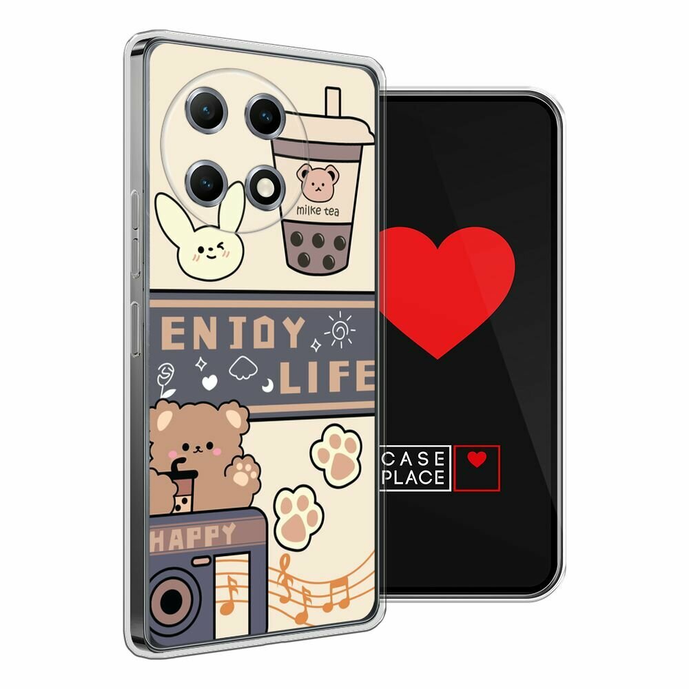 Чехол на Tecno Camon 30S / Текно Камон 30S с принтом "Enjoy life 1" — фото 1
