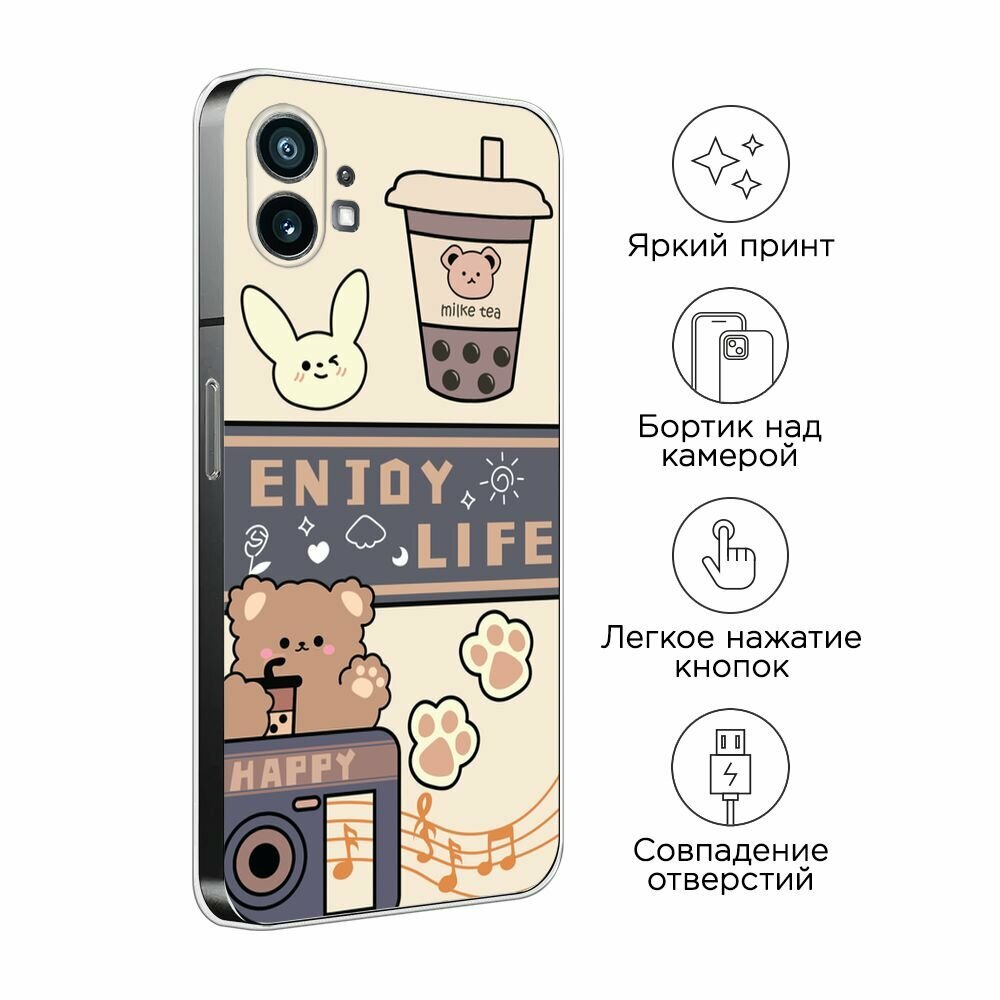Чехол на Nothing Phone 1 / Нафинг Фон 1 с принтом "Enjoy life 1" — фото 1
