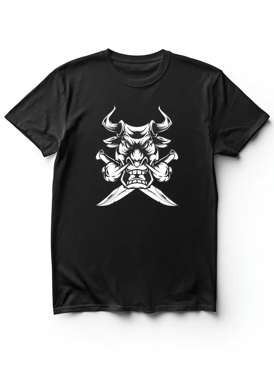 Футболка бык мечи злой