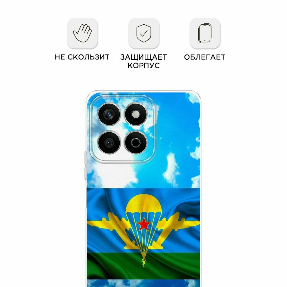 Чехол на Honor X7c / Хонор X7c с принтом "ВДВ флаг в небесах" — фото 1