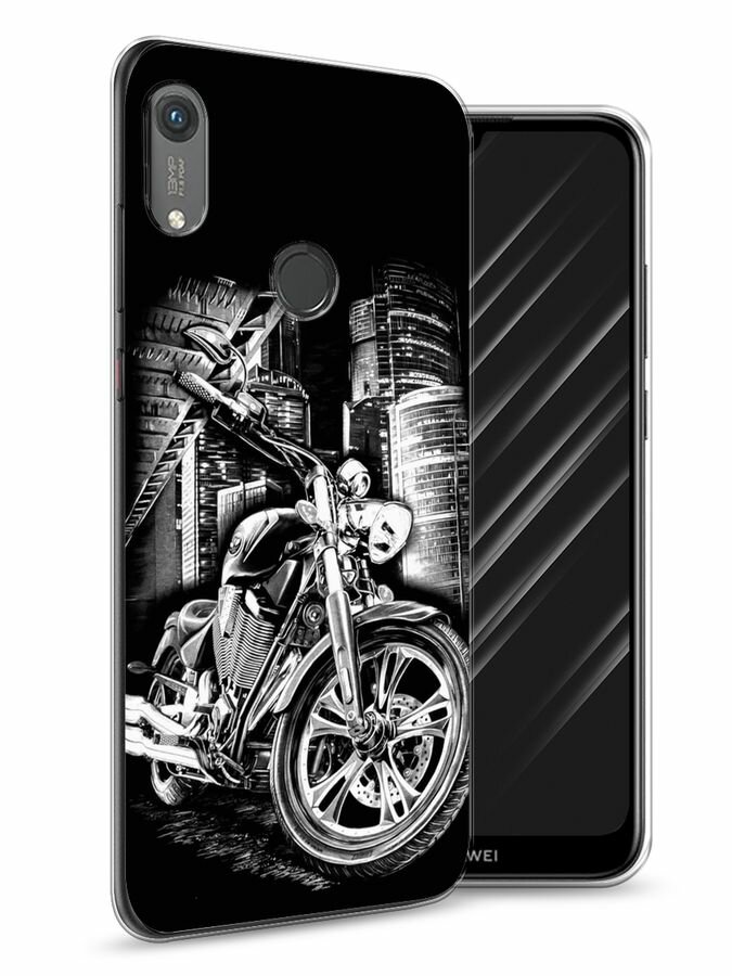 Чехол на Honor 8A/8A Pro/Huawei Y6s/Y6 2019 / Хонор 8А с принтом "Крутой байк"