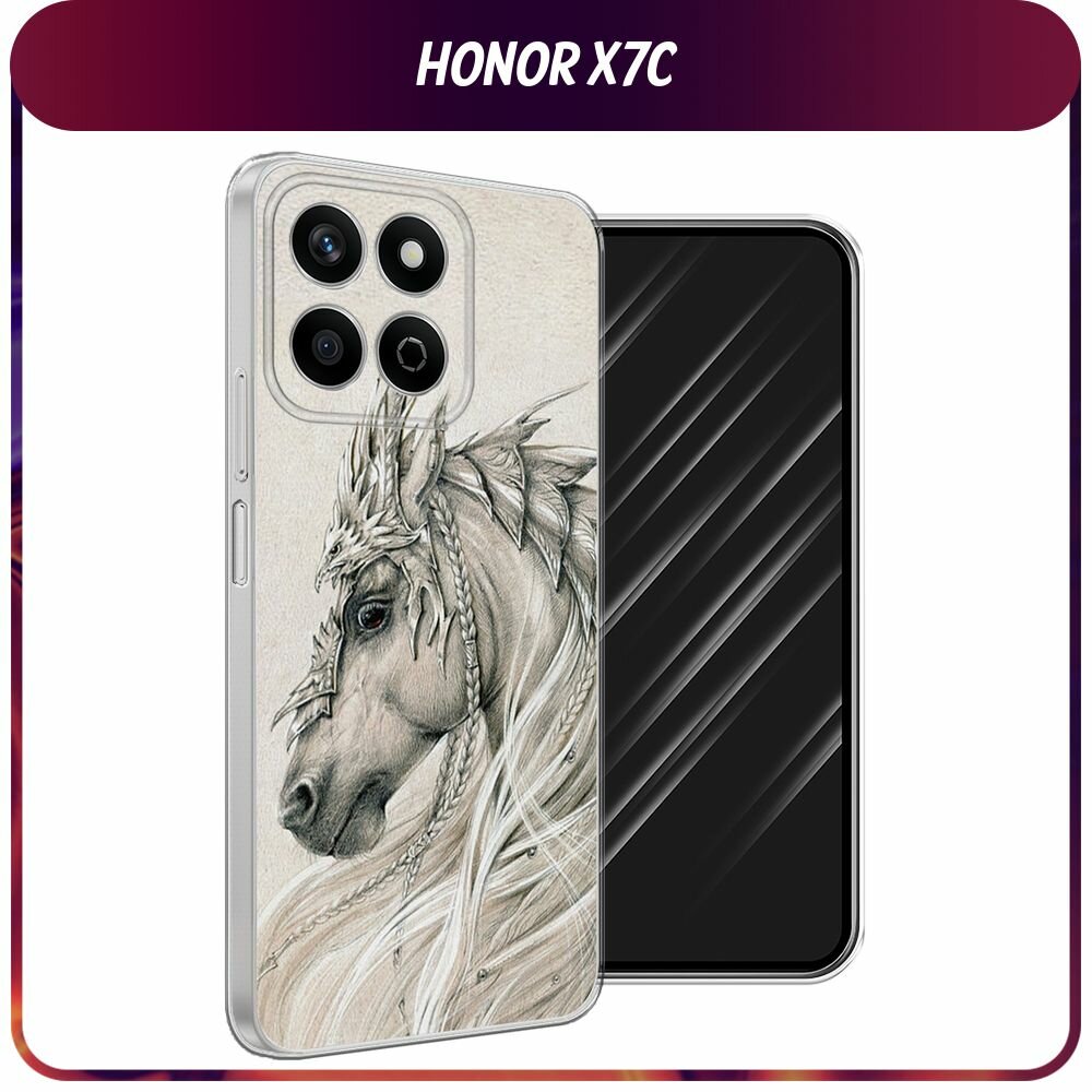 Силиконовый чехол на Honor X7c / Хонор X7c с принтом Мифическая лошадь