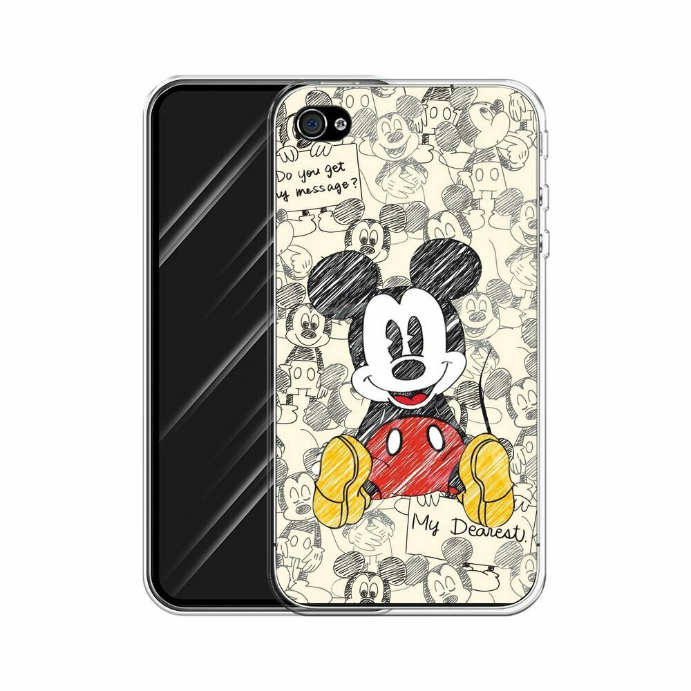 Чехол на Apple iPhone 4/4S / Айфон 4/4S с принтом "Микки Маус" — фото 1